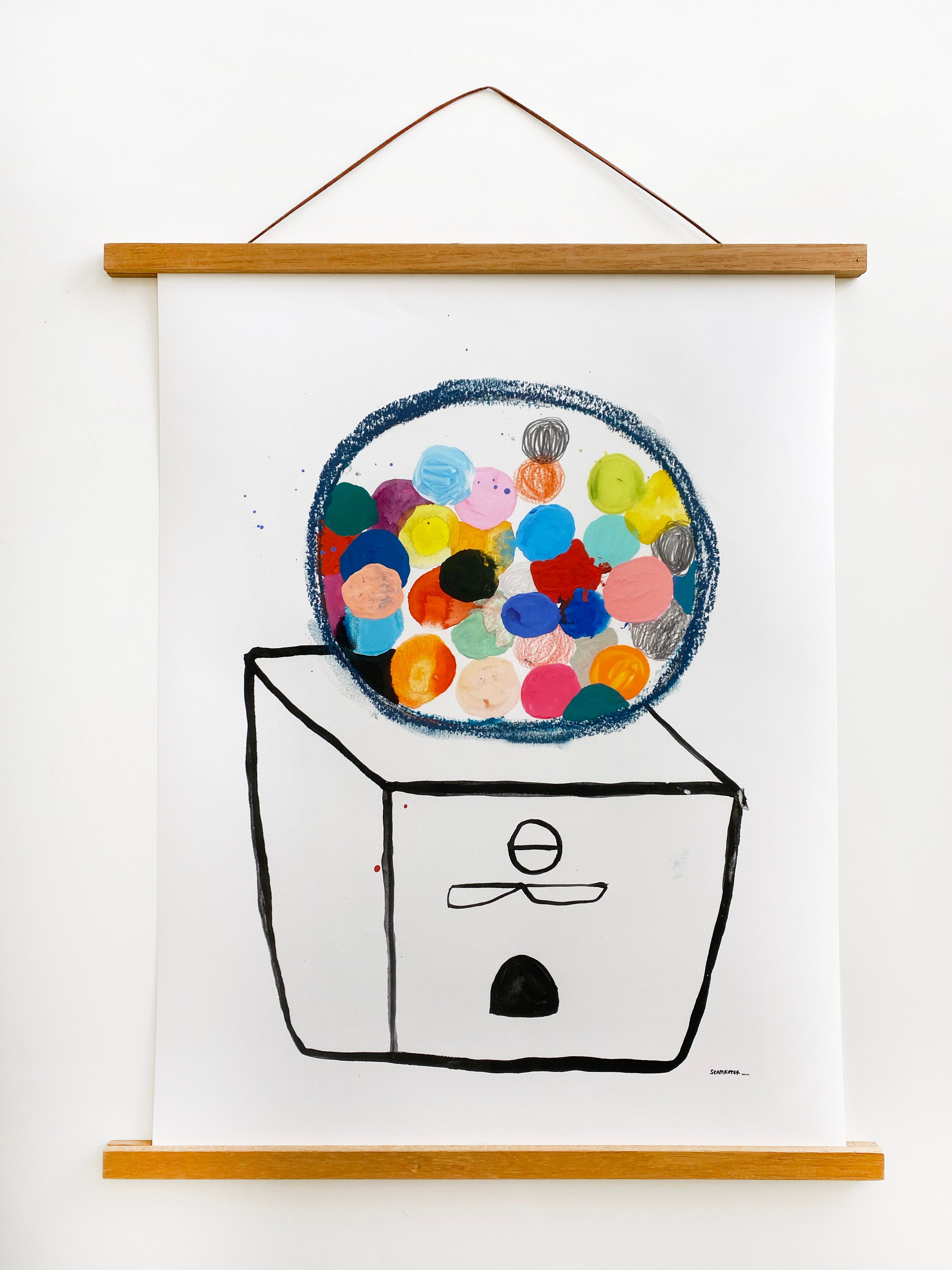 Gumball Machine Illustration Poster